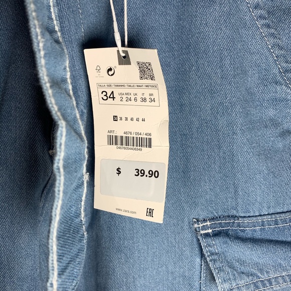 Zara | Jeans | Zara Waist Tie Cargo Pocket Jeans Light Wash | Poshmark